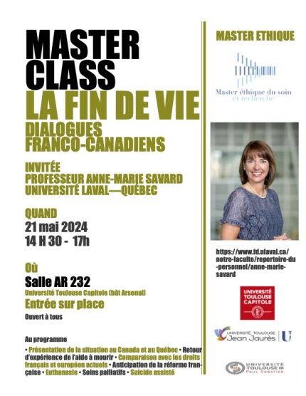 Master class : la fin de vie : dialogues franco-canadiens | Plateforme ...